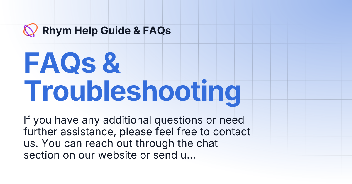 FAQs & Troubleshooting | Rhym Help Guide & FAQs