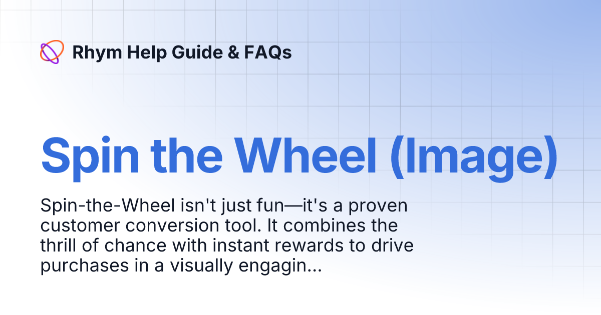 Spin the Wheel (Image) | Rhym Help Guide & FAQs
